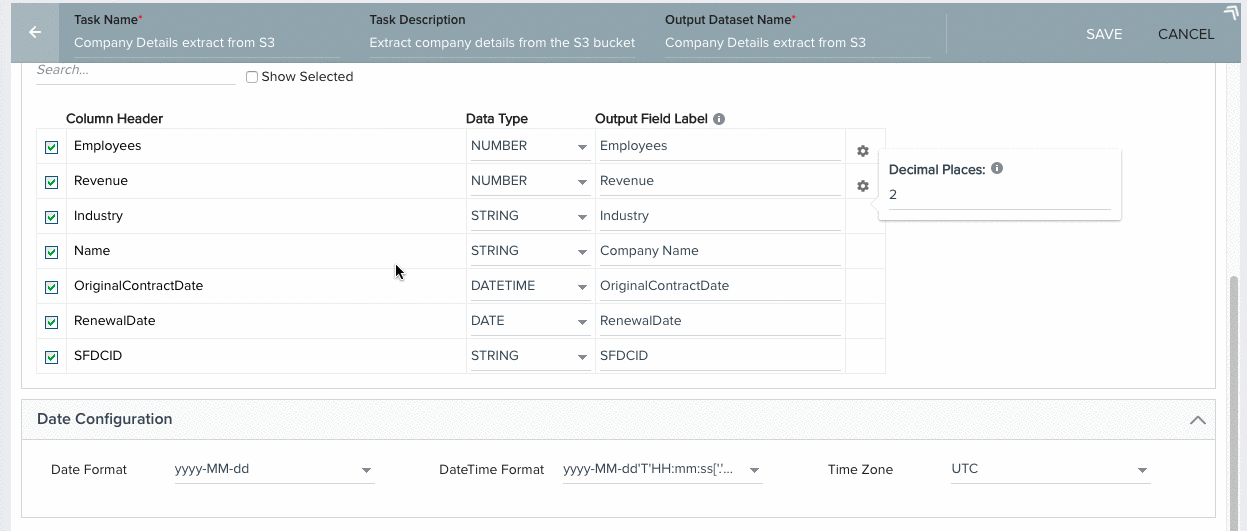 S3 Dataset Task In Bionic Rules Gainsight Inc